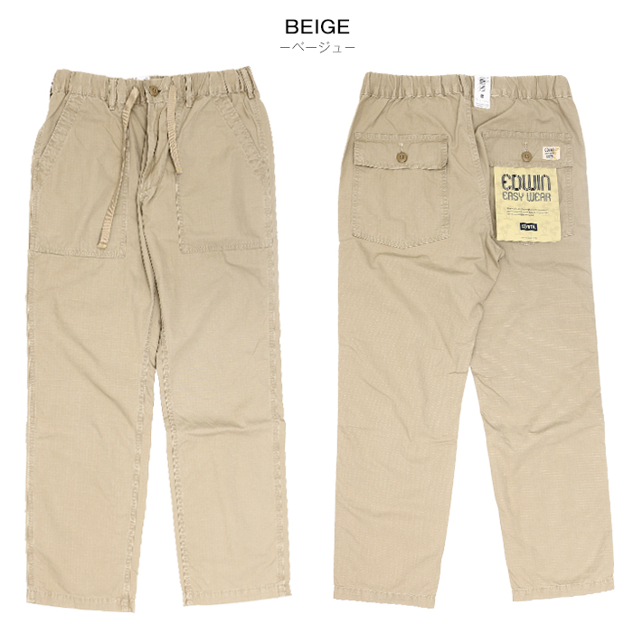 EDWIN エドウィン メンズ ベイカーパンツ イージーパンツ 夏 ベーカーパンツ EEW04 涼しい ラク 軽い カジュアル ブランド ベージュ カーキ プレゼント 父の日 : jxt ...