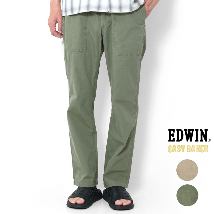 EDWIN エドウィン メンズ ベイカーパンツ イージーパンツ 夏 ベーカーパンツ EEW04 涼しい ラク 軽い カジュアル ブランド ベージュ カーキ プレゼント 父の日 : jxt ...