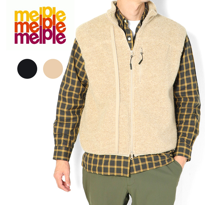 melple MELLOW PEOPLE メイプル メロウピープル Marced Wool Vest MP4AW012 ベスト パイル ウール ...