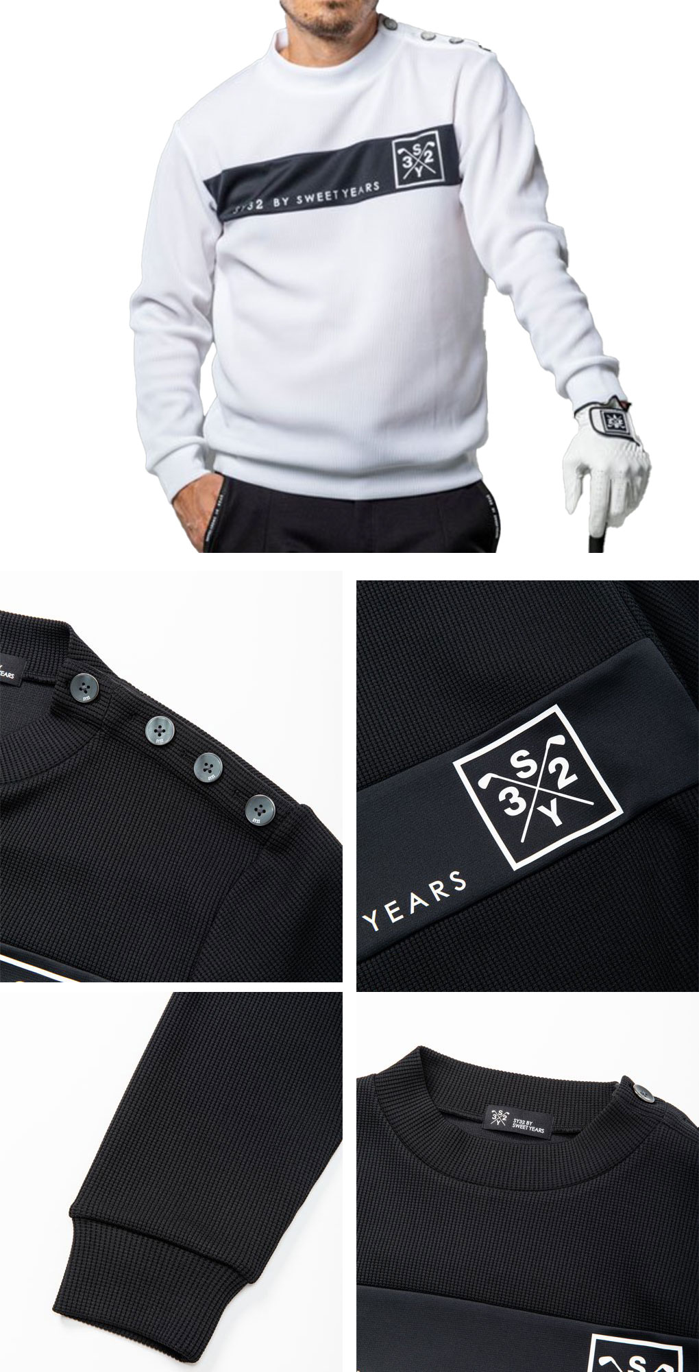 SY32 GOLF SYG-23S10 WAFFLE BUTTON SHIRTS メンズ 日本正規品 2023春夏モデル : JYPERS ...