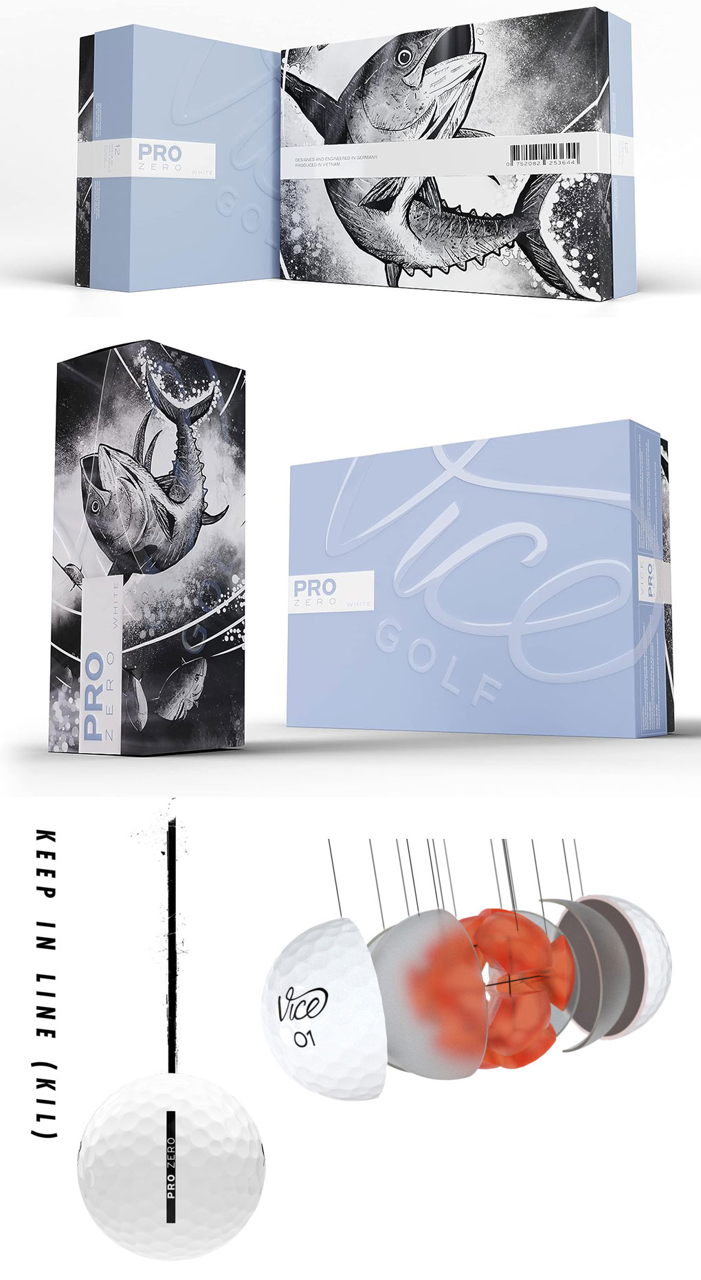 Vice GOLF PRO ZERO ヴァイスゴルフ プロ ゼロ 3ピース ゴルフボール 1ダース 12球入 2021モデル USA直輸入品 ...