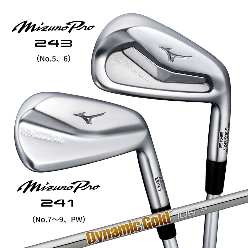 MIZUNO ミズノ Mizuno Pro 241＆243 コンボアイアン 6本組(I5-I9、PW) メンズ 右用 Dynamic Gold ...