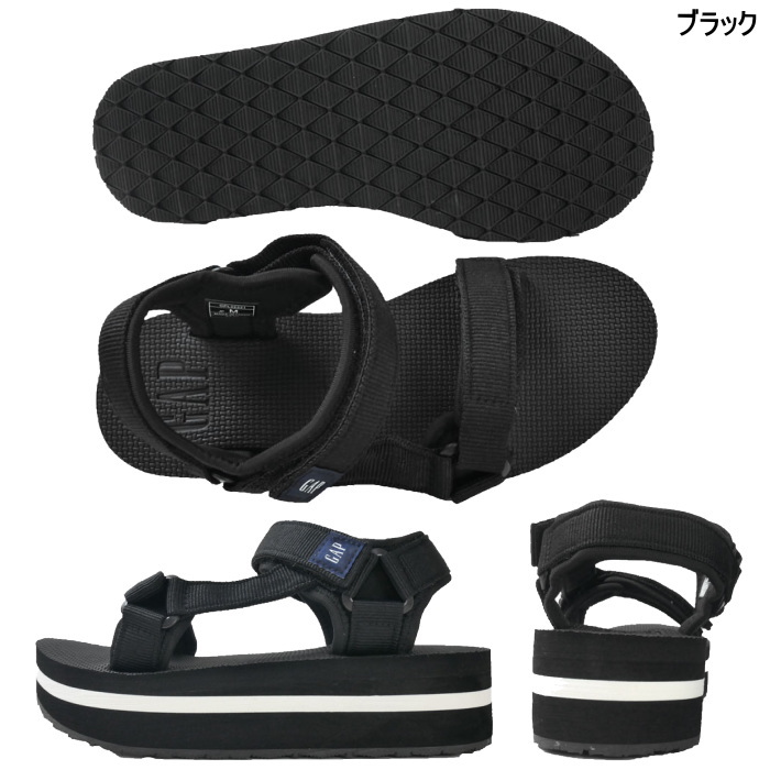GAP ギャップ レディース サンダル スポーツサンダル ベルクロ ベルトテープ 厚底 美脚 軽量 歩きやすい アウトドア GPL22331 : 靴のリード - 通販 - Yahoo!ショッピング