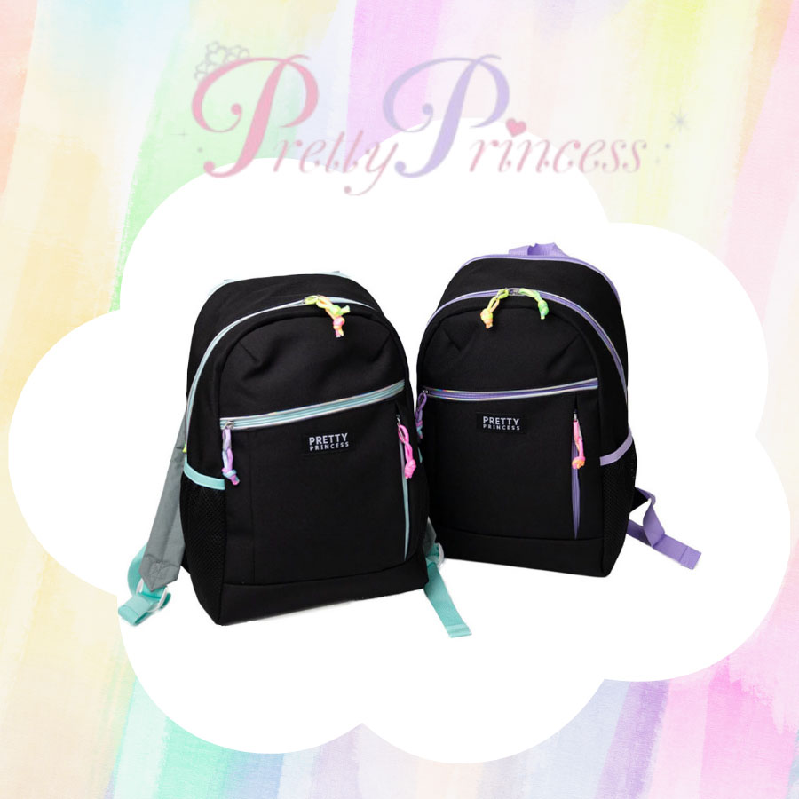 リュックサック キッズ 13L A4 女の子 ブランド マチ拡張 マチが広がる 19L 黒 ブラック おしゃれ 小学生 通学 塾通い Pretty Princess プリティプリンセス ...