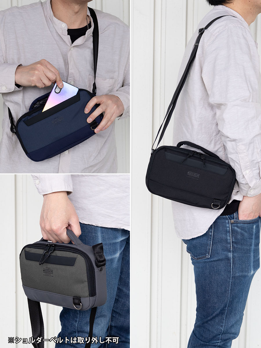 MOUSTACHE ショルダーバッグ メンズ レディース 斜めがけ 小さい 横型 撥水 スマホが入る 長財布が入る 貴重品 通勤 40代 50 ...