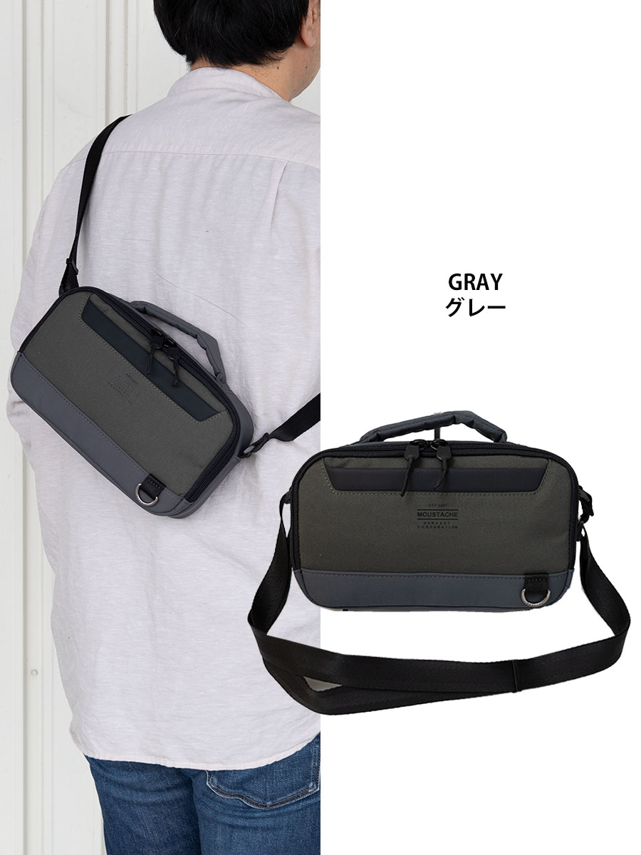 MOUSTACHE ショルダーバッグ メンズ レディース 斜めがけ 小さい 横型 撥水 スマホが入る 長財布が入る 貴重品 通勤 40代 50 ...