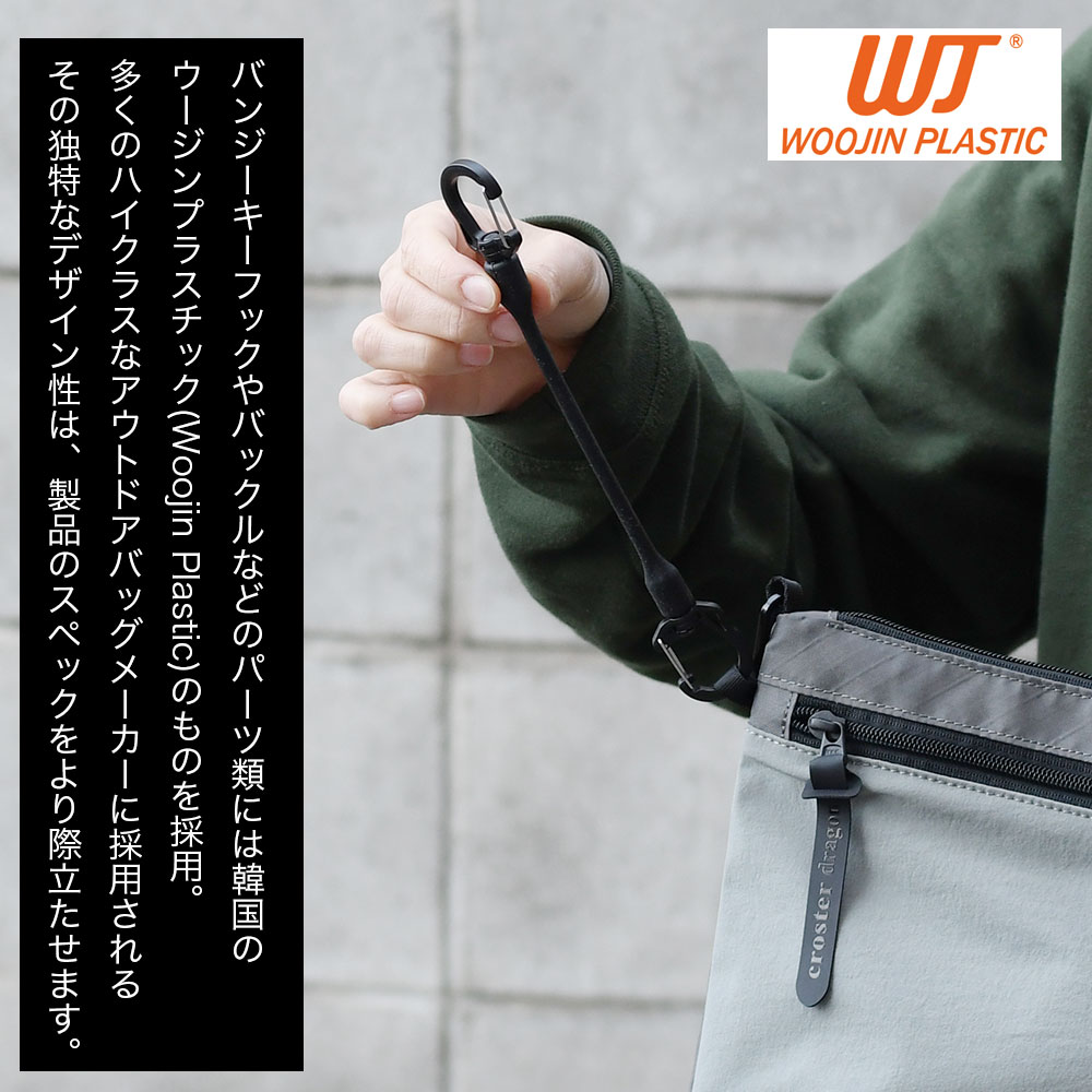 サコッシュ クロスボディバッグ ショルダーバッグ 薄マチ 2way 4L ストリート ECOPACk 耐水 撥水 YKK メンズ レディース croster dragon クロスタードラゴン ...