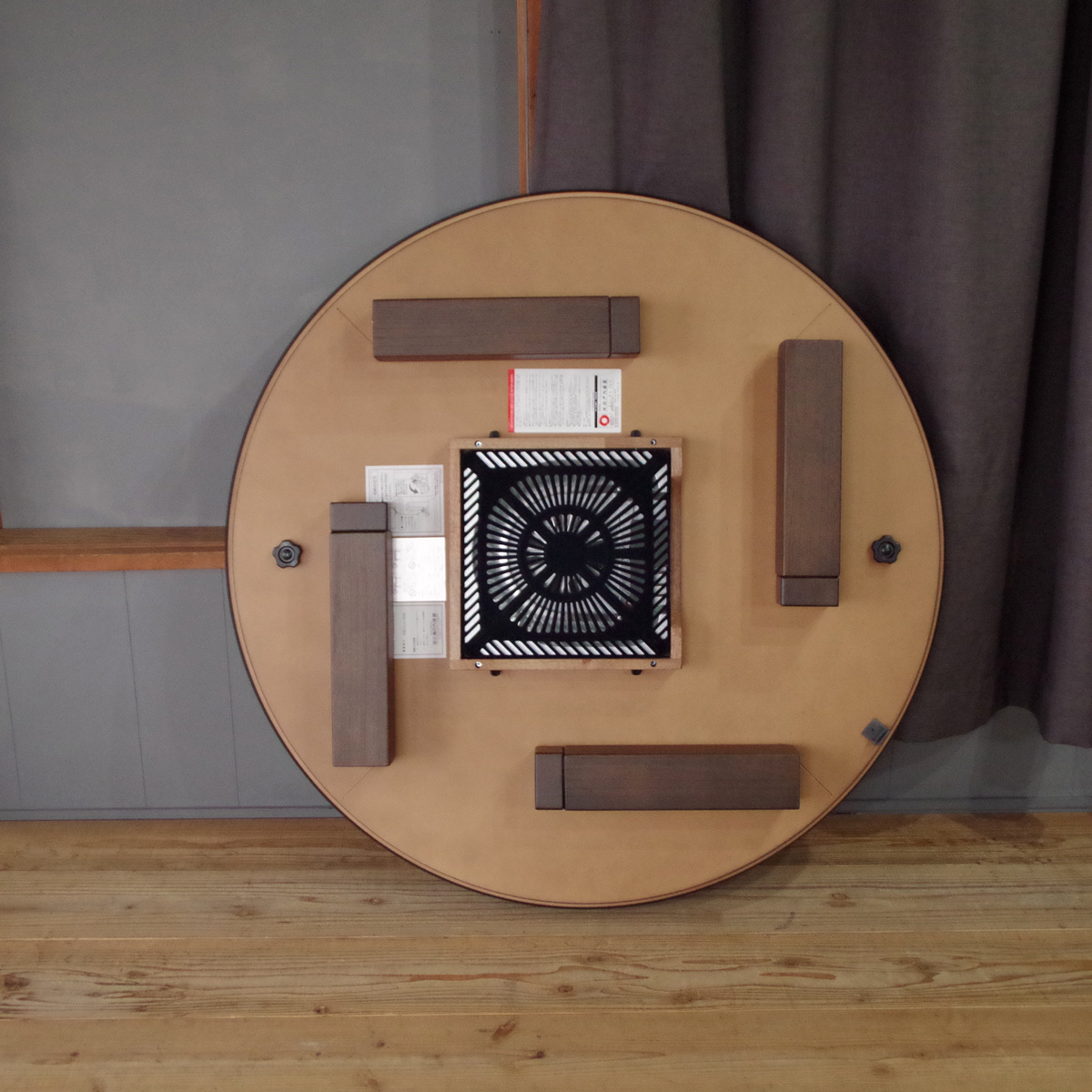 円形 こたつ 折れ脚 K-ソレイユ 120 ナラ突板 継脚付 コタツ 暖卓