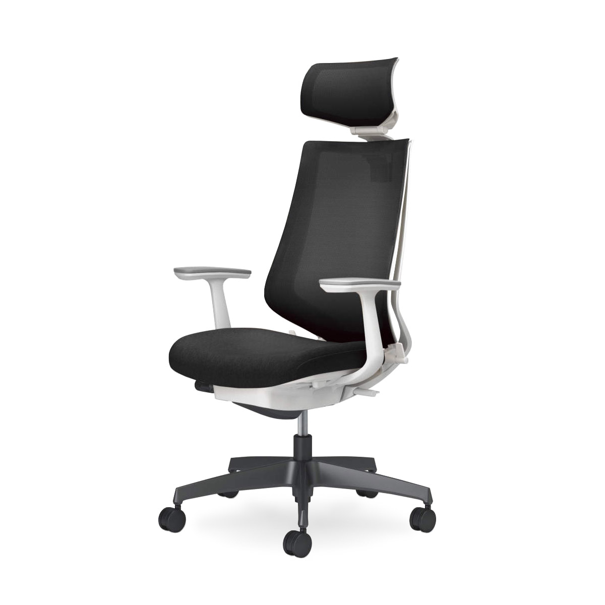 KOKUYO コクヨ C08-B310M_1 オフィスチェア Duora2＜デュオラ2＞ メッシュタイプ ヘッドレスト付き T型肘 ブラック樹脂脚 ランバーサポートなし : カグ・ステーション ...