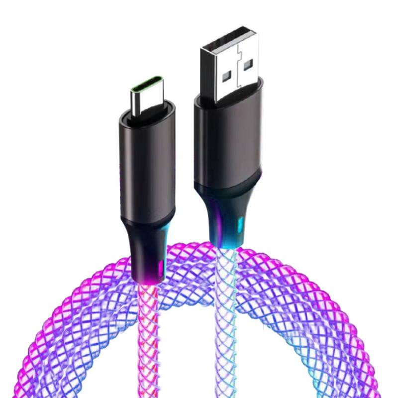 Kashimura 光るUSBケーブル レインボーLED USB充電＆同期ケーブル 1.2m Type-C-C BK 最大20V3A : カナエミナ - 通販 - Yahoo!ショッピング