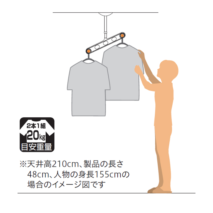 川口技研 ホスクリーン ZAN-0450 木下地用取付パーツ付 軒天用 2本入り 物干し 屋外用 : 金物の鬼インターネットショップ - 通販 - Yahoo!ショッピング