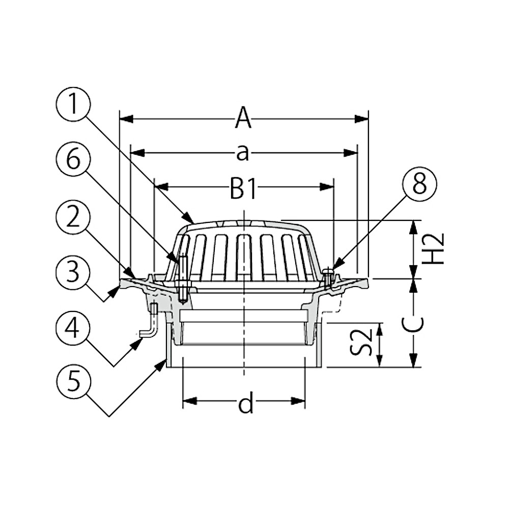 カネソウ アルミニウム製ルーフドレン（本体：鋳鉄製） バルコニー・庇・屋上用 たて引き用 打込型 ねじ込み式 EHSR-2-75 呼称75mm C寸法201〜500mm : カネマサかなものe ...