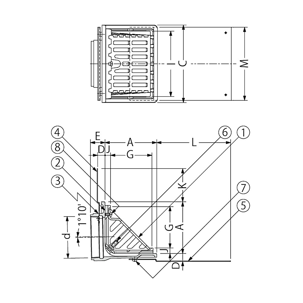 カネソウ ステンレス鋳鋼製ルーフドレン 屋上用 よこ引き用 鋼製下地断熱屋根工法用 ねじ込み式 ESXC-6-100 呼称100mm : カネ ...