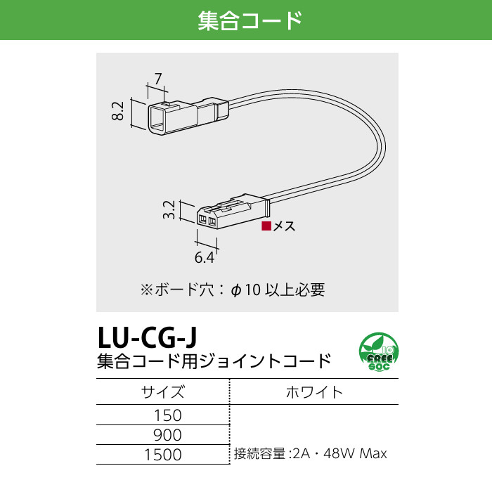 ロイヤル ルーペル luper 集合コード用ジョイントコード カラー：ホワイト LU-CG-J 150mm : カネマサかなものe-shop ...