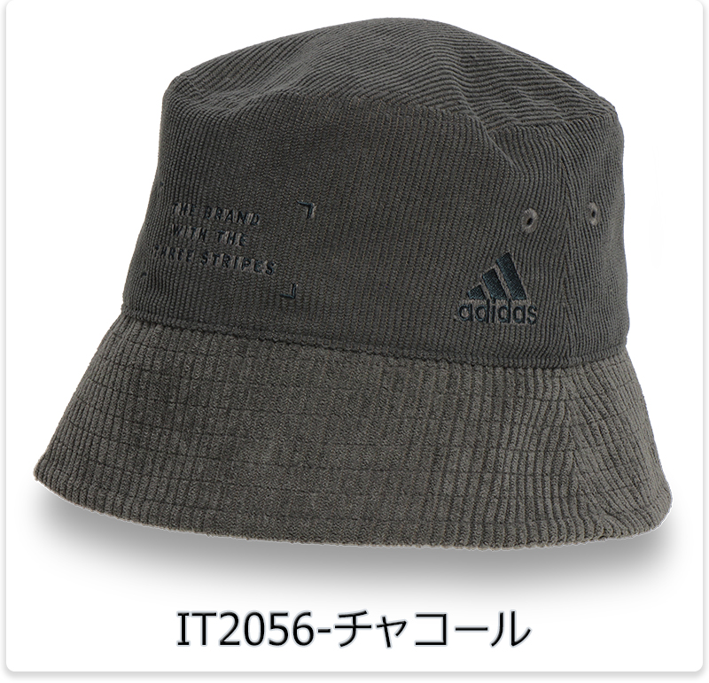 バケットハット レディース コーデュロイ 帽子 アディダス マストハブ シーズナル メンズ チャコール JRZ07 54-57cm/57 ...