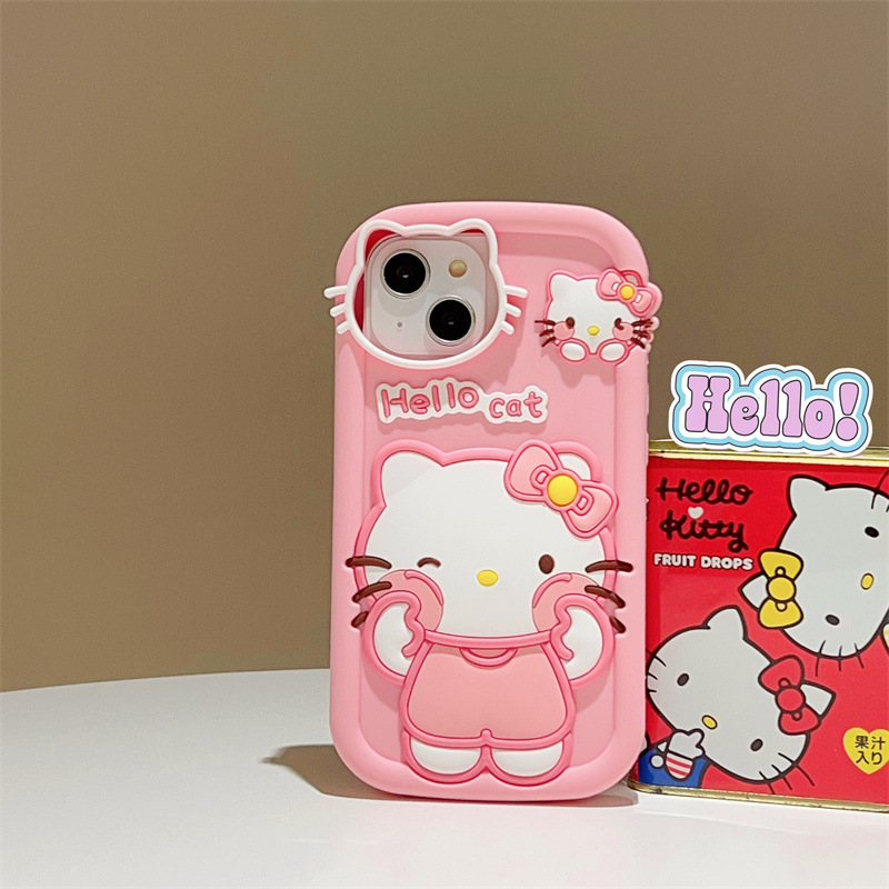 iPhone15 ケース Hello Kitty 型 キャット シリコン ソフトiPhoneX 用 アイフォン カバー スマホ アイホン カメラレンズ保護 携帯電話ケース カープルお揃い ...