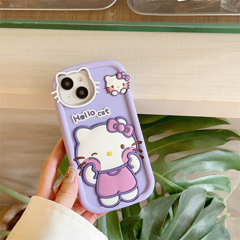 iPhone15 ケース Hello Kitty 型 キャット シリコン ソフトiPhoneX 用 アイフォン カバー スマホ アイホン カメラレンズ保護 携帯電話ケース カープルお揃い ...