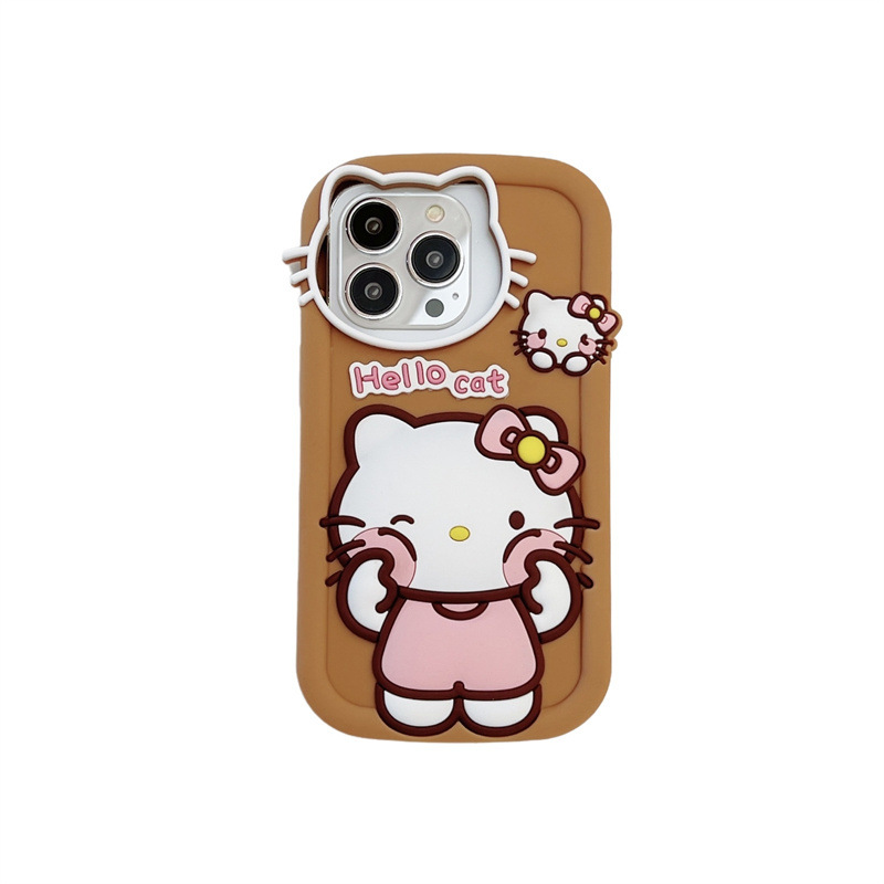 iPhone15 ケース Hello Kitty 型 キャット シリコン ソフトiPhoneX 用 アイフォン カバー スマホ アイホン カメラレンズ保護 携帯電話ケース カープルお揃い ...