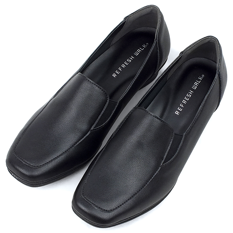 REFRESH WALK [リフレッシュウォーク] パンプス コンフォート 4E 幅広設計 超軽量 ウエッジソール 外反母趾 高屈曲 防滑 フォーマル オフィス 歩きやすい :1253 ...