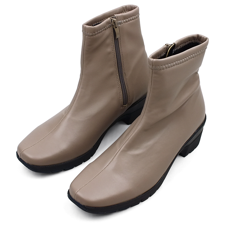 REFRESH WALK リフレッシュウォーク ショートブーツ レディース ストレッチ サイドファスナー 3E 幅広設計 防水 防滑 TERAX 抗菌 防臭 血行促進 帯電軽減 エコ ...