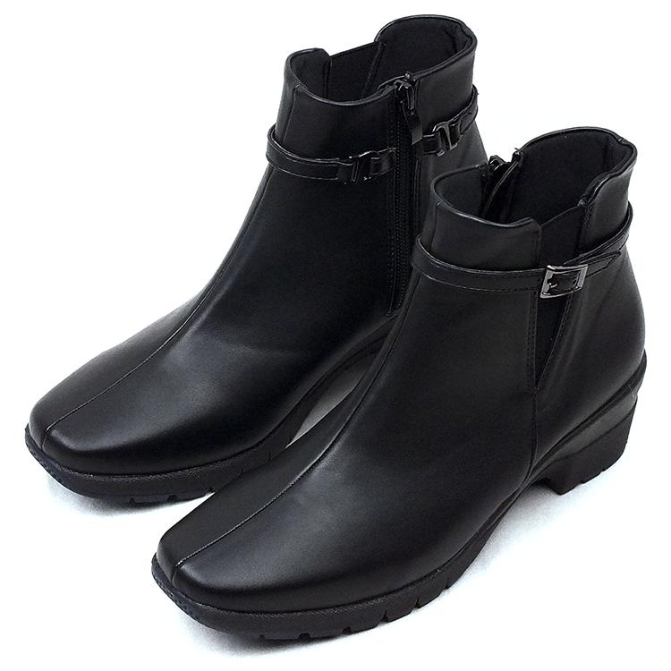 REFRESH WALK リフレッシュウォーク ショートブーツ レディース サイドファスナー サイドゴア 3E 幅広 防水 防滑 TERAX 抗菌 防臭 血行促進 帯電軽減 エコ 爆買 ...