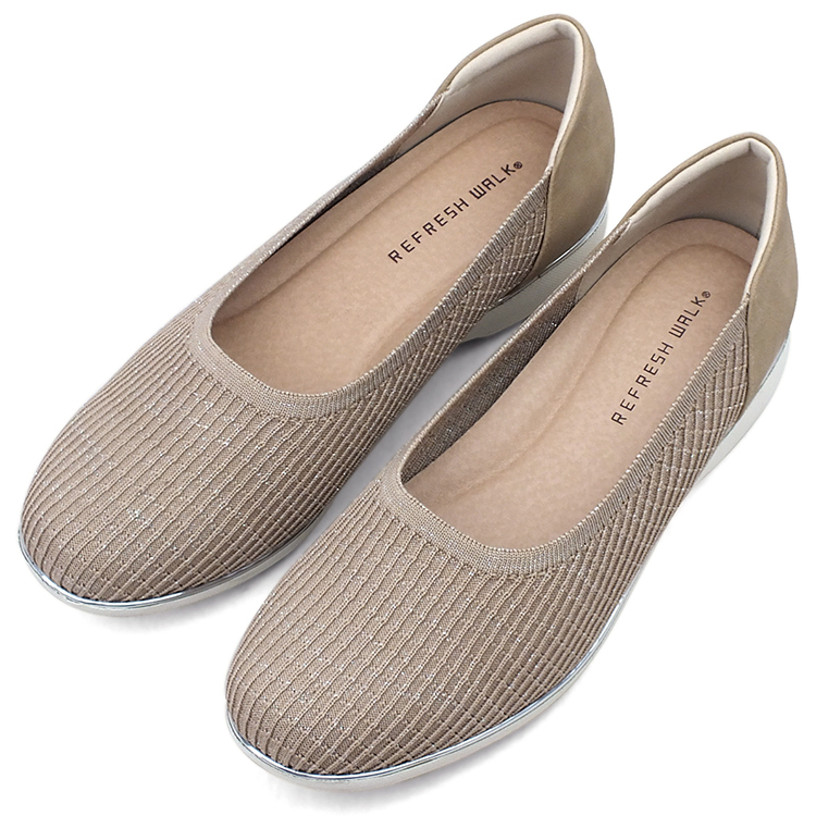 REFRESH WALK リフレッシュウォーク パンプス ニット ラウンドトゥ コンフォート 3E 幅広設計 軽量 屈曲 防滑 レディース プレゼント ギフト : KARADANILUCK ...
