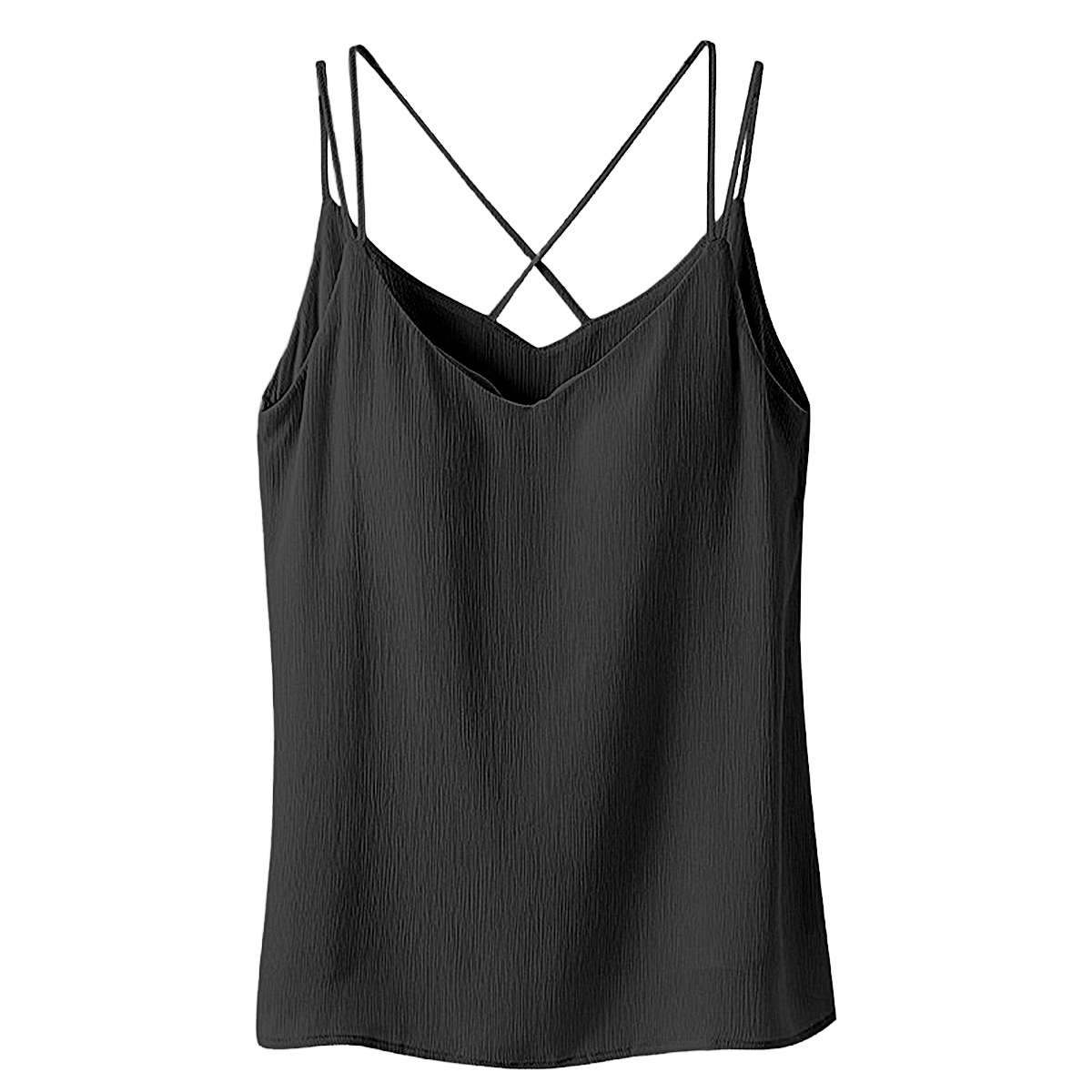 シアーキャミ ブラトップ カップ付き キャミソール シフォン カップ一体型 おしゃれ シアー素材 楽ちん シンプル エレガント クロスバック 透け感 黒 白 rr-047 : Karly ...