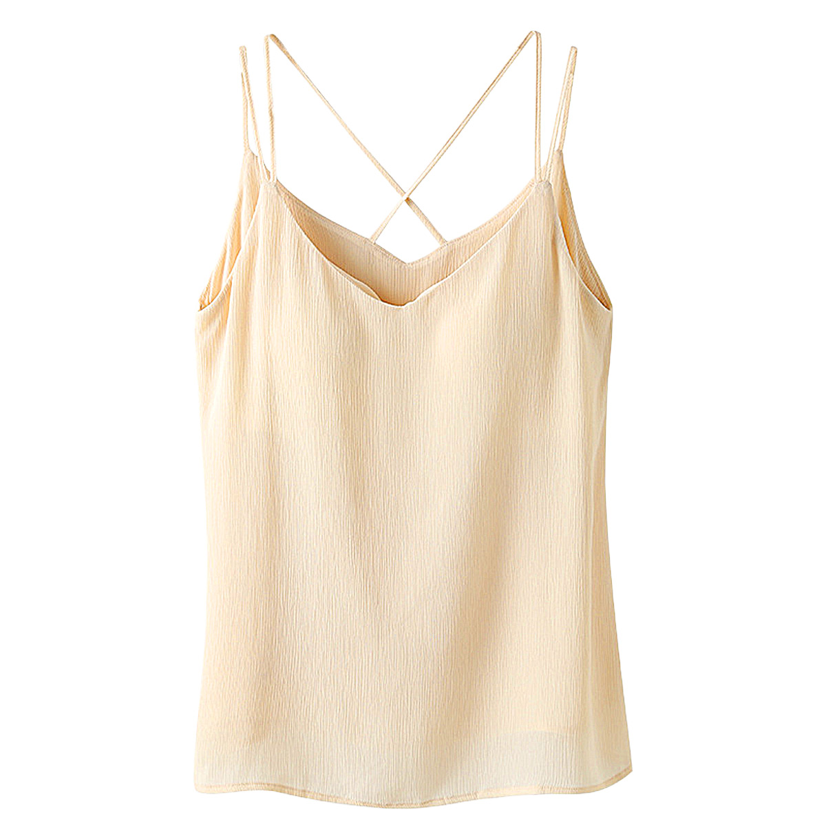 シアーキャミ ブラトップ カップ付き キャミソール シフォン カップ一体型 おしゃれ シアー素材 楽ちん シンプル エレガント クロスバック 透け感 黒 白 rr-047 : Karly ...