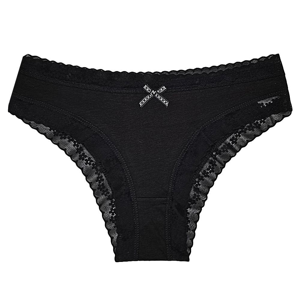 ブラジリアンショーツ 綿 ショーツ 美尻 Tバック ハーフバック シンプル カワイイ ストレッチ レース リボン 無地 下着 M L LL 黒 ...