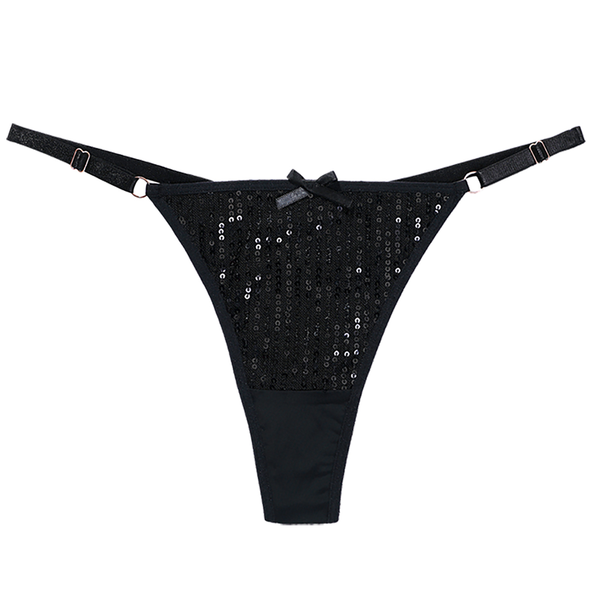 Tバックショーツ レディース スパンコール リボン 前面キラキラデザイン アジャスター付き サイドゴム 調節可能 セクシー 下着 ランジェリー 黒 白 赤 青 rt-037 : Karly ...