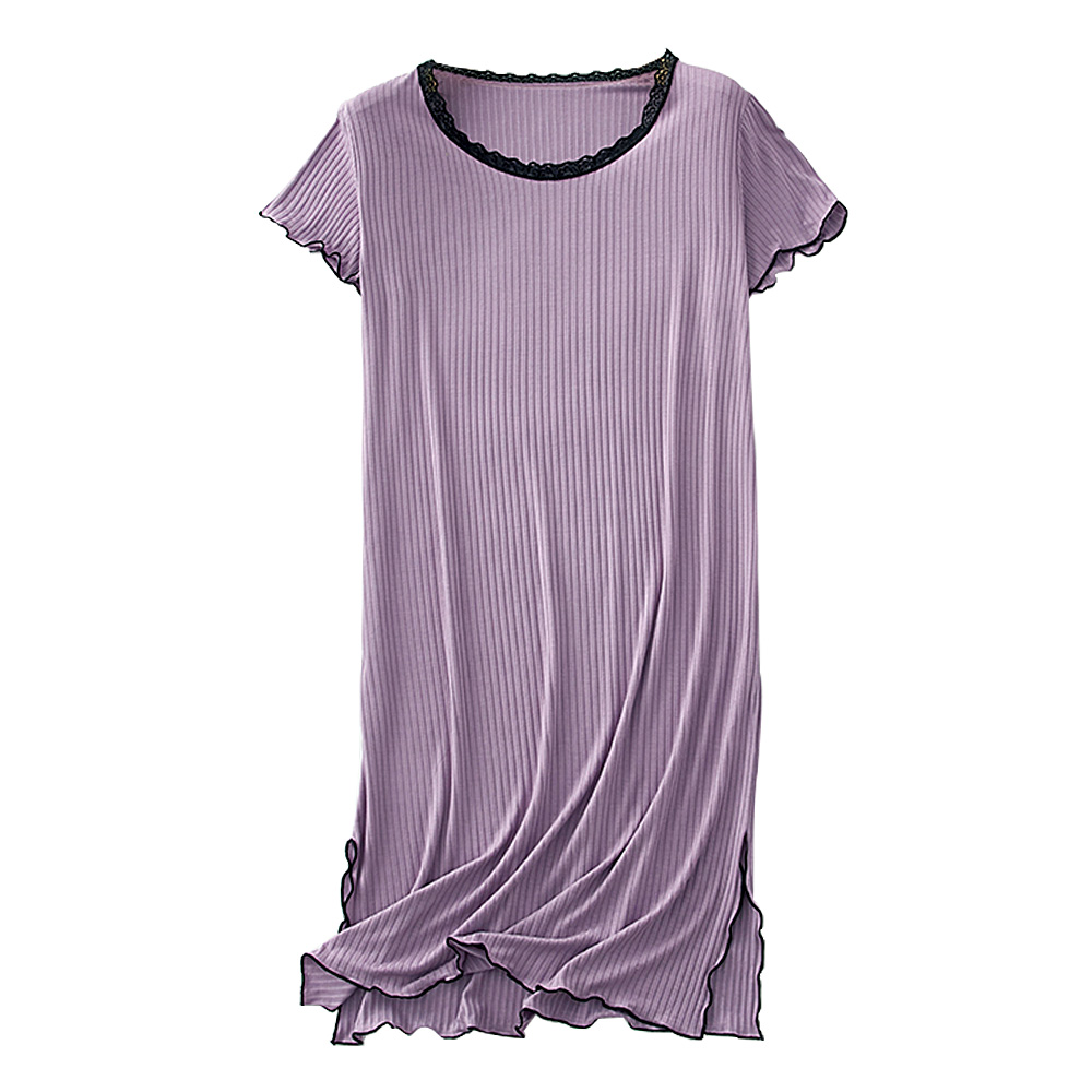 ルームウェア 半袖 レディース パジャマ 選べる 上下セット ワンピース 薄手 夏 プルオーバー とろみ 涼しい 襟レース メロー rr-012 : rr-012 : Karly Shop 2 ...