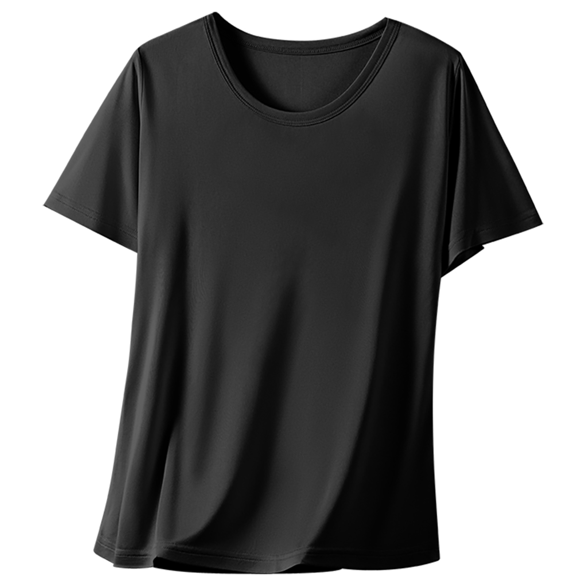 レディース シルク100% 半袖 Tシャツ インナー 肌着 丸首 Uネック 吸湿性 肌に優しい 保湿 光沢 快適 敏感肌 伸縮性 無地 シンプル 黒 白 大きいサイズ rr-055 ...