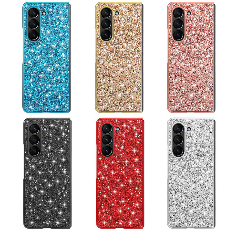 Galaxy Z Fold 5 ケース 耐衝撃 カバー メッキ ラメ グリッター かわいい キラキラ デコ プラスチック サムスン ...