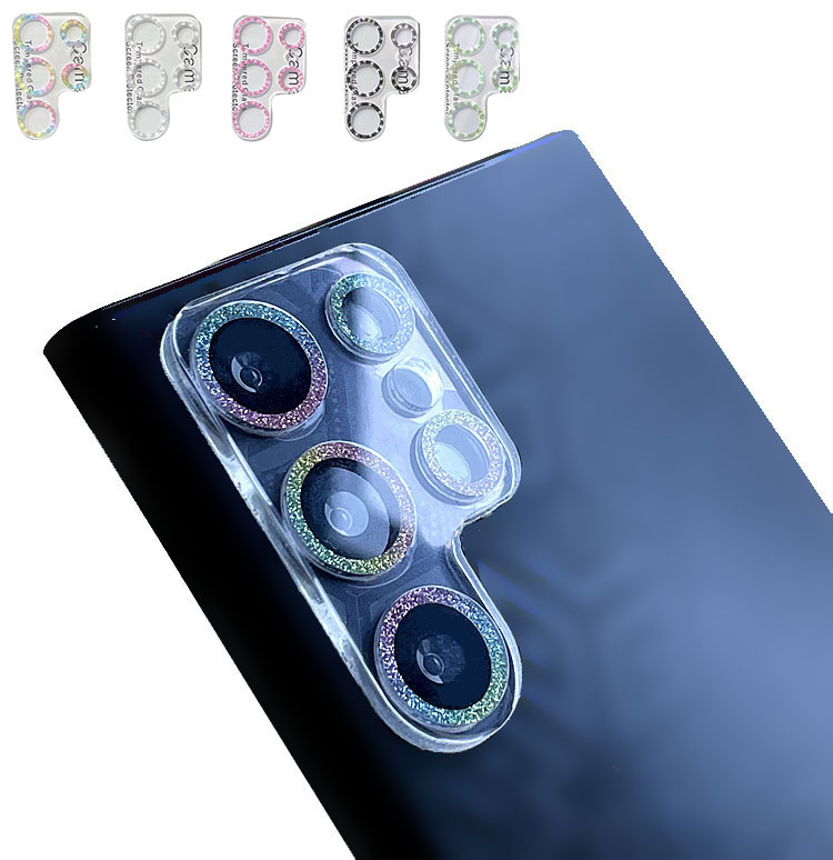 Galaxy S23/S23+/S23 Ultra ガラスフィルム カメラレンズ 2枚セット ギャラクシー S23/S23 プラス/S23 ...