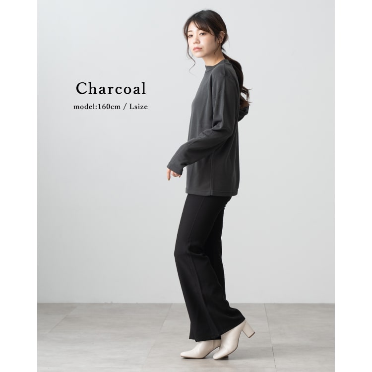 PAGE ONE（ファッション） カットソー レディース 長袖 ハイネック 裏起毛 暖かい tシャツ インナー ひまわりオイル加工 秋 冬 30代 40代 50代 爆買 : 神戸岡本 ...