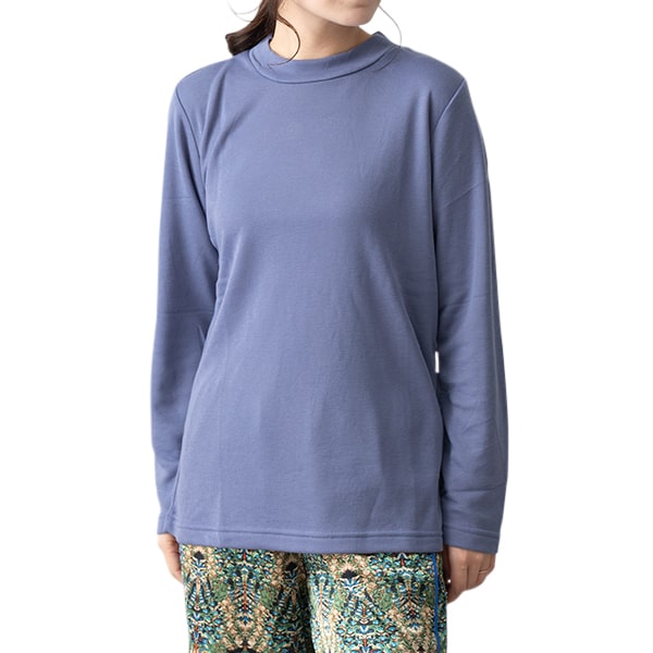 PAGE ONE（ファッション） カットソー レディース 長袖 ハイネック 裏起毛 暖かい tシャツ インナー ひまわりオイル加工 秋 冬 30代 40代 50代 爆買 : 神戸岡本 ...