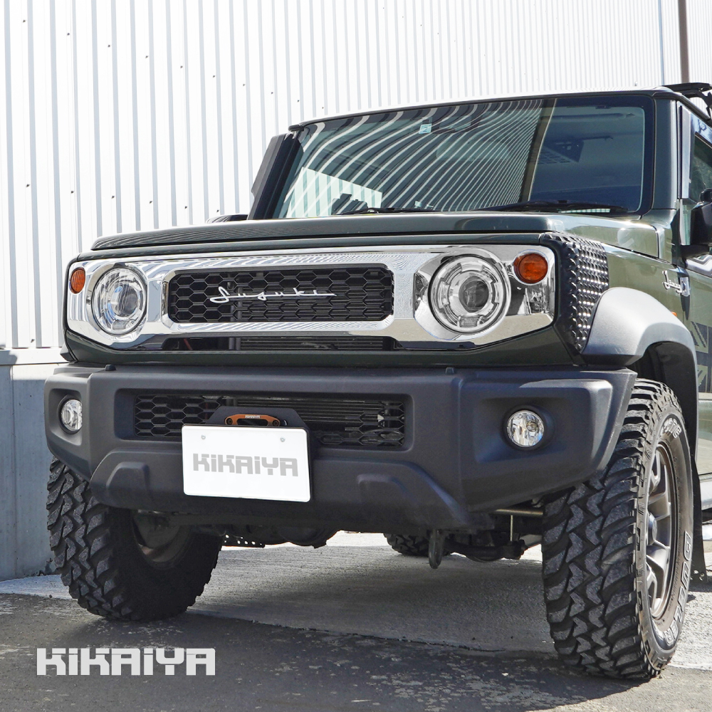 KIKAIYA ジムニー フロントグリル クロームメッキ調 JB64 JB74 エンブレム ステッカー 外装パーツ ABS樹脂 ...