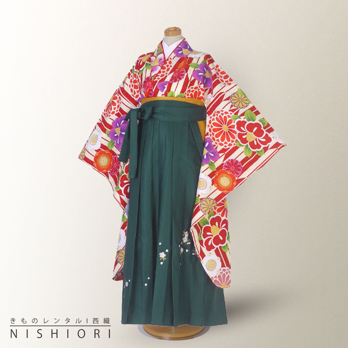 NISHIORI 卒業式 二尺袖 ジュニア 着物 レンタル商品 袴 往復送料無料