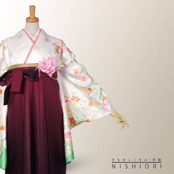 NISHIORI 二尺袖 着物 袴 レンタル商品 貸衣装 Lサイズ 袴 LLサイズ 白