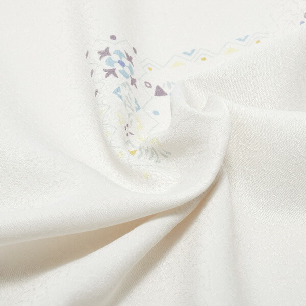 東レシルック 反物 「象牙色 幾何学模様」ポリエステル 日本製 未