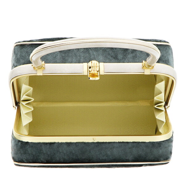 振袖草履バッグセット ベルベット 「スモークグリーン」 Fサイズ(M〜L