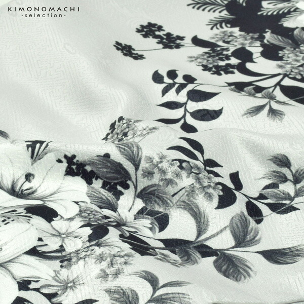 二尺袖着物 単品「ブーケ グレー」お仕立て上がり レディース 洗える