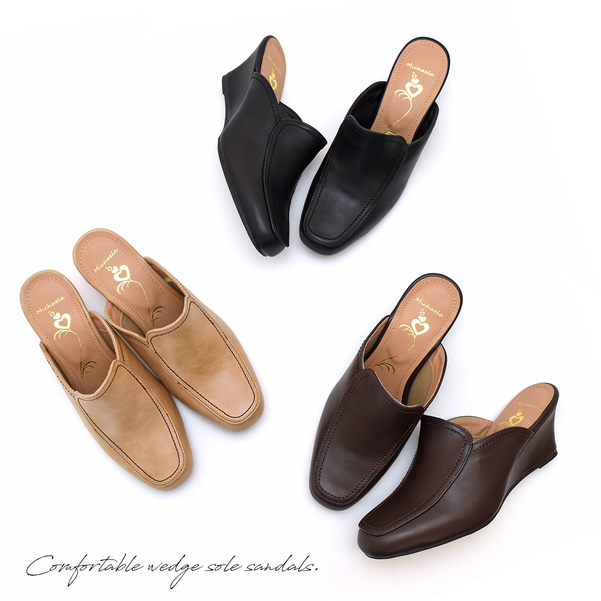 サンダル 歩きやすい ミュール ウエッジヒール 痛くない 5.5cmヒール スクウエアトゥ レディース 靴 スリッパ #2057 : 神戸Fragrant Yahoo!店 - 通販 ...