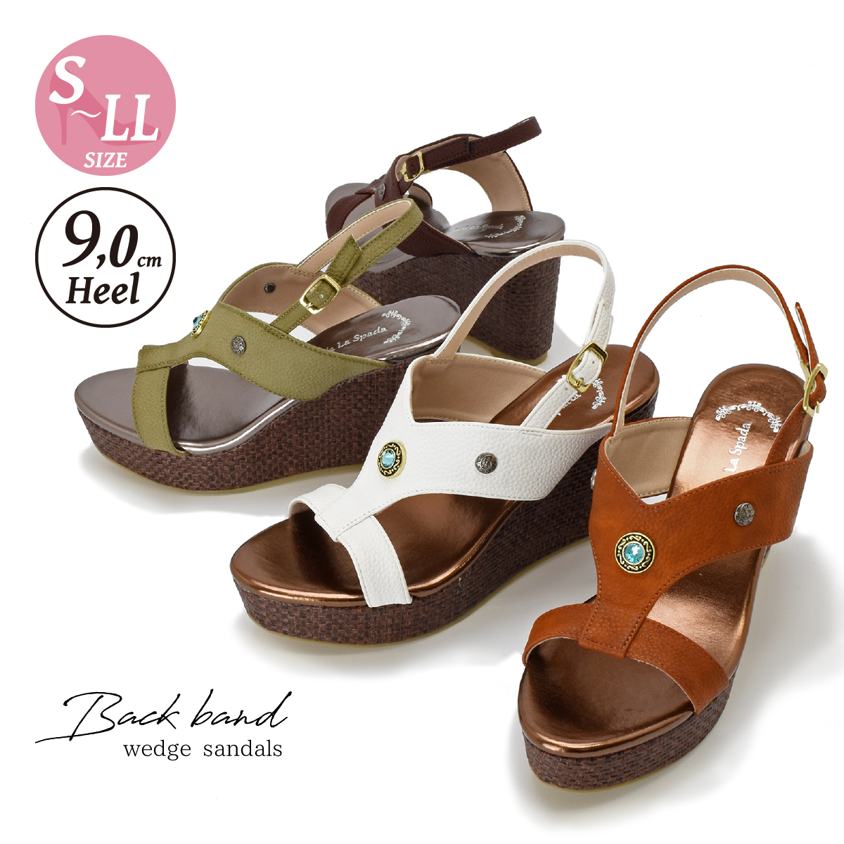 バックバンド サンダル 厚底 レディース 靴 歩きやすい おしゃれ ビジュー ウエッジヒール ウエッジサンダル ハイヒール オープントゥ #2155 : 神戸Fragrant Yahoo!店 ...