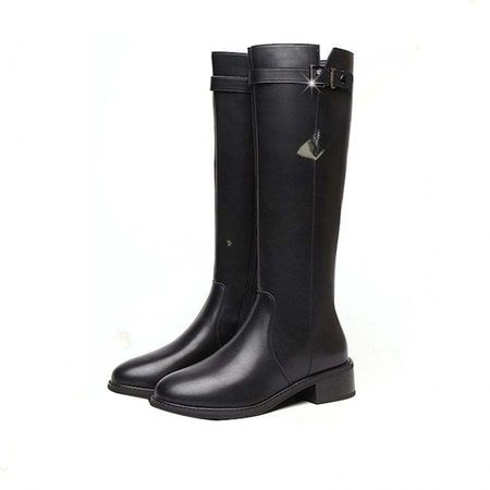 ロングブーツ レディース サイドファスナー シンプル エンジニアブーツ