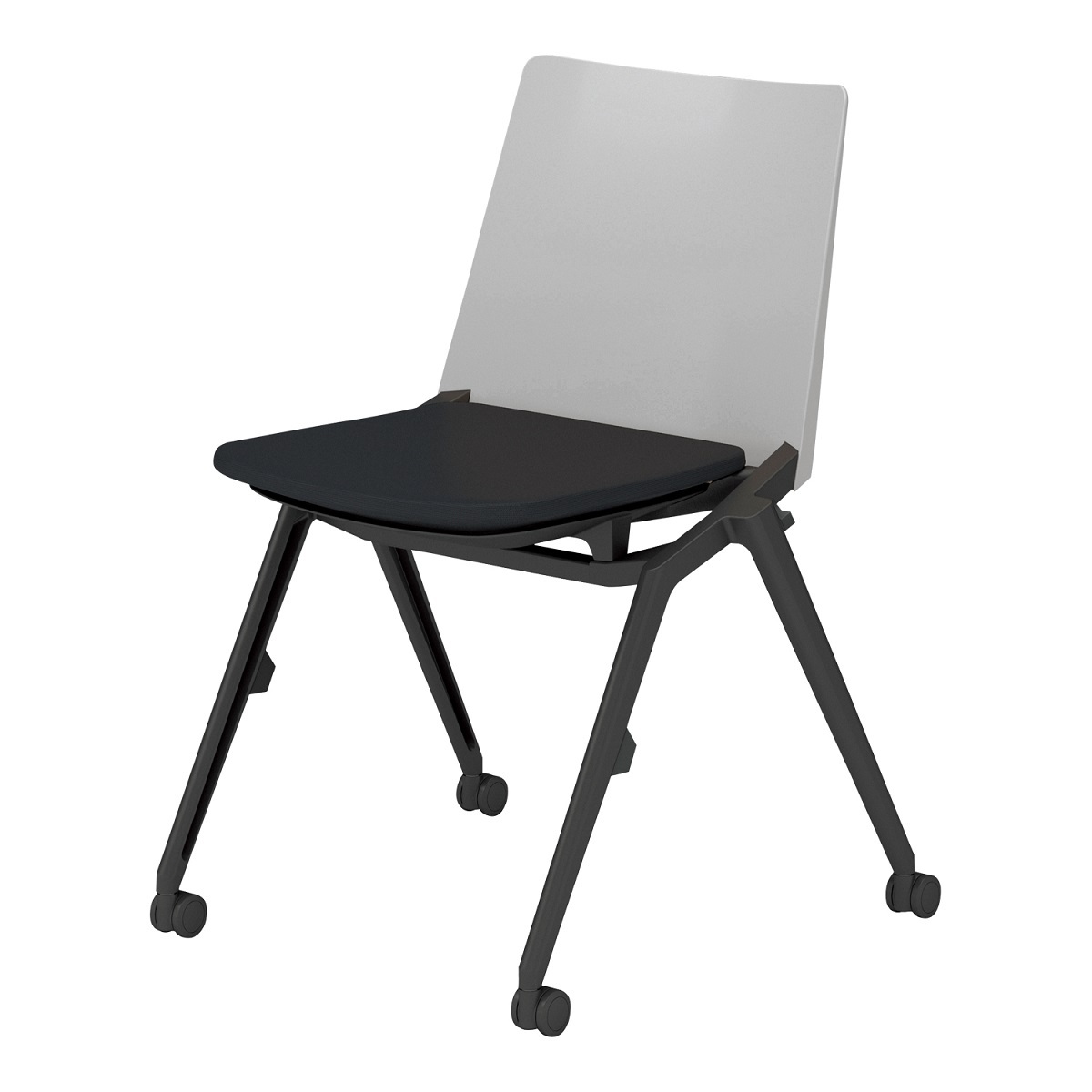 KOKUYO 【ラクラク納品】 コクヨ ミーティングチェア STACKA スタッカ K12-B210CU ブラック塗装脚 キャスタータイプ 肘 ...