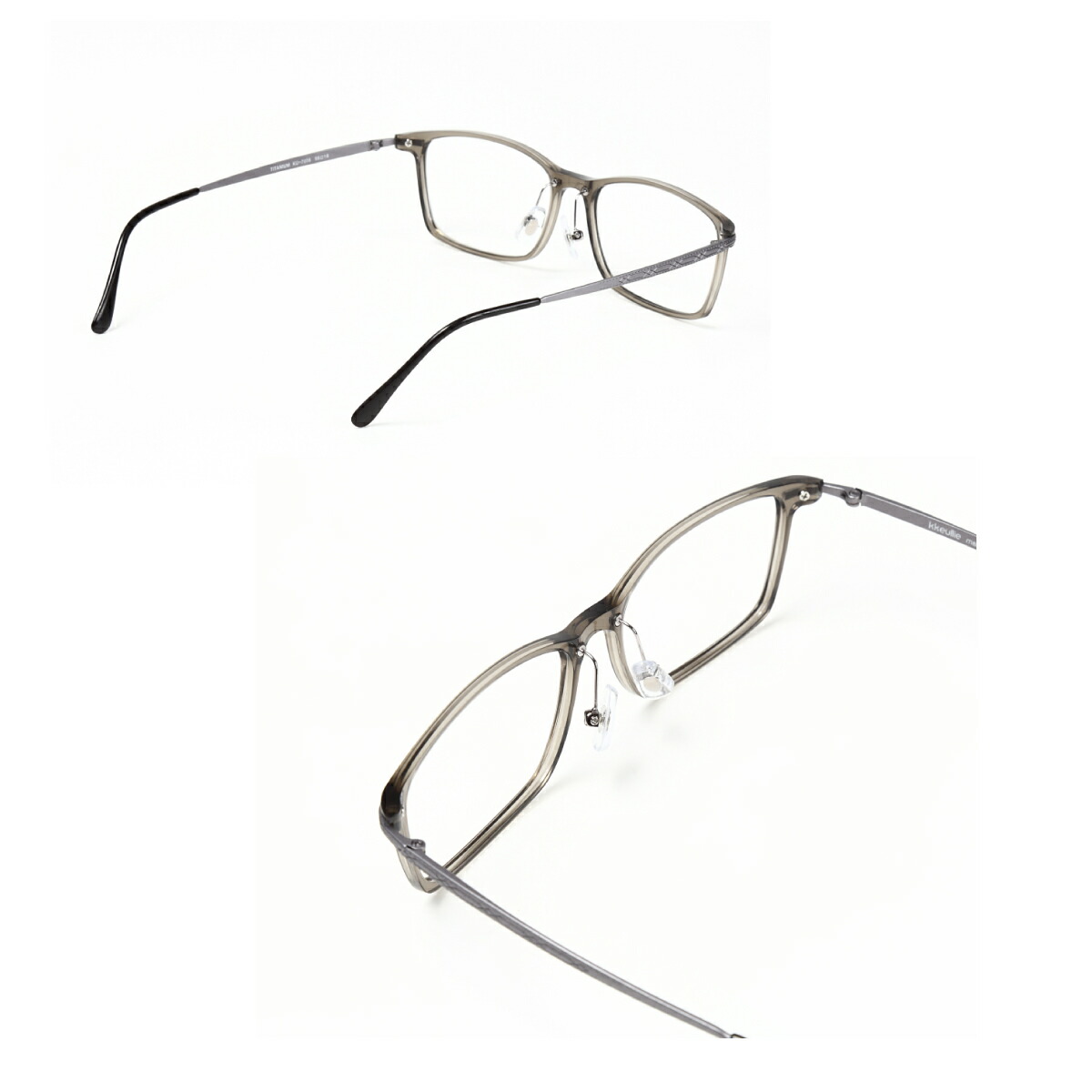 度付き 度あり メガネ ウルテム チタン スクエア 鼻パット付き 軽量
