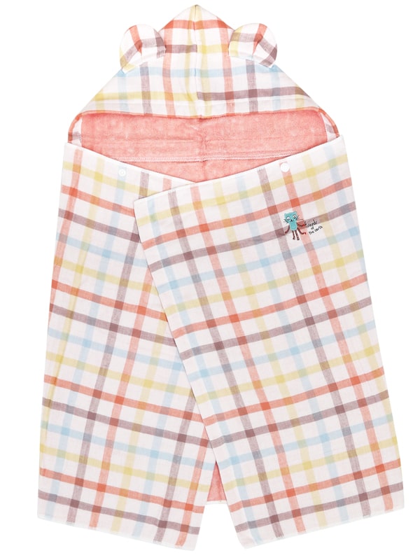 バスタオル くまみみ フード マドラスチェック 今治 Duo kontex 日本製 綿 沐浴 パイル ガーゼ 猫 うさぎ ベビー ギフト 出産祝い キッズ DUO-HOODED-BT :DUO ...