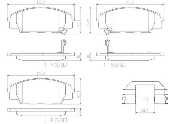S2000 AP1 AP2 ブレーキパッド フロント左右セット ブレンボ セラミックパッド P28 032N brembo CERAMIC ...