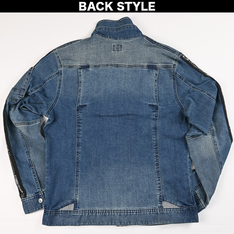 Dinnovation デニムロゴラインジャケット パンツ上下セット 24J009EX 24B010EX ストレッチ 反射素材 カジュアル かっこいい オールシーズン 通年 作業服 作業着 メンズ ディノベーション Dinnovation デニムロゴラインジャケット パンツ上下セット 24J009EX